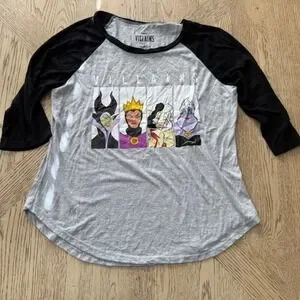 Disney | Tops | Disney Villains Raglan T Shirt Womens Large Maleficent ...